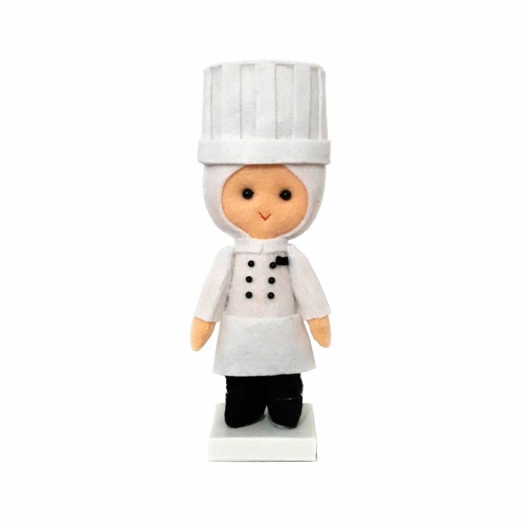 Boneka Flanel Profesi Chef Cewek Custom - Kado Wisudaku