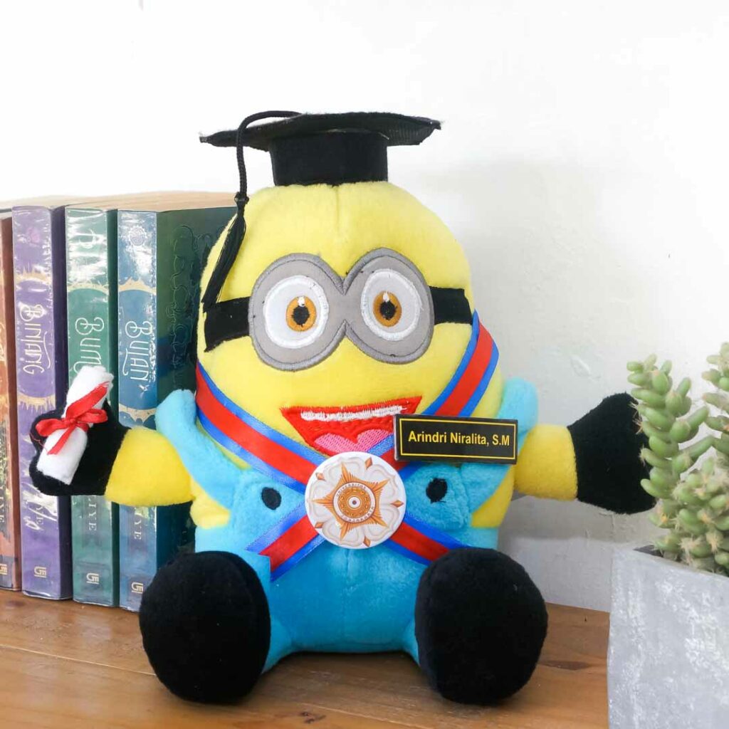 Kado Wisuda Boneka Minion Medium - Kado Wisudaku