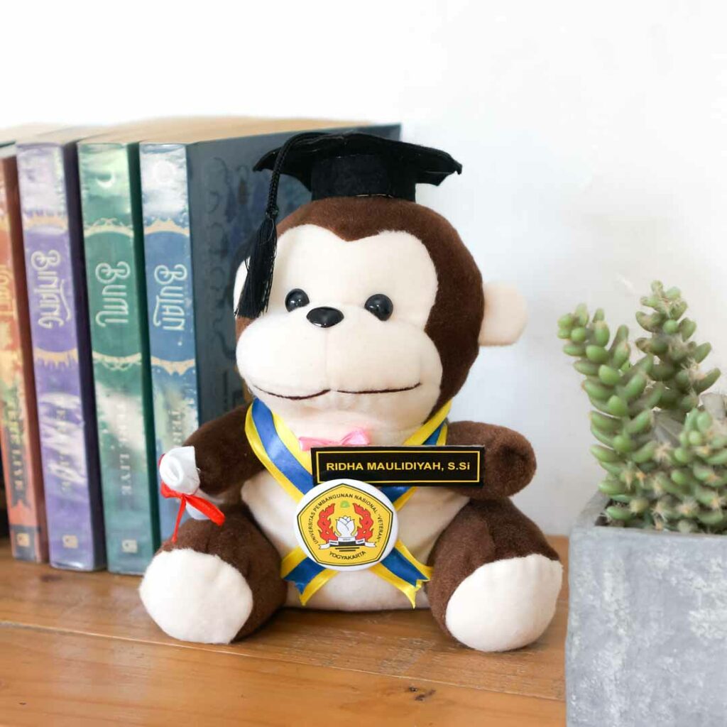 Kado Wisuda Boneka Monkey Small - Kado Wisudaku