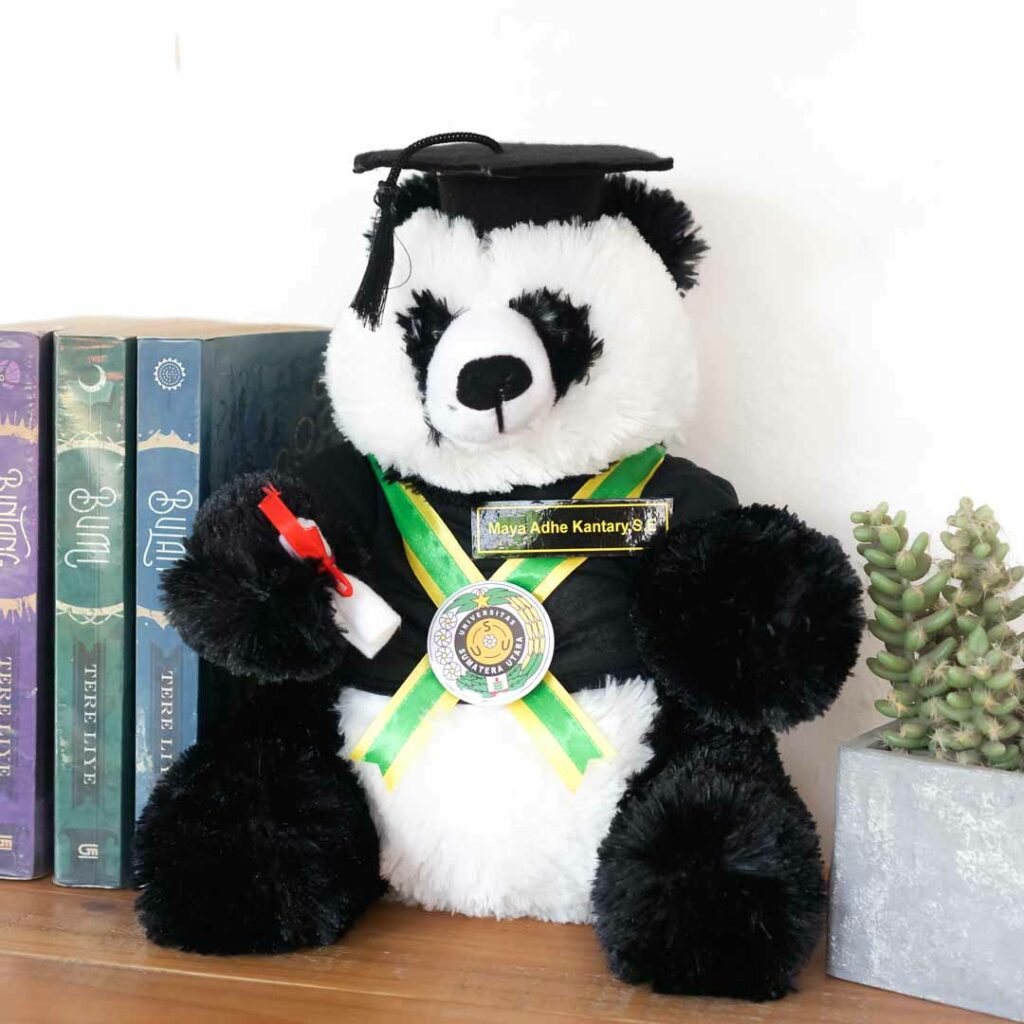 Kado Wisuda Boneka Panda Medium - Kado Wisudaku