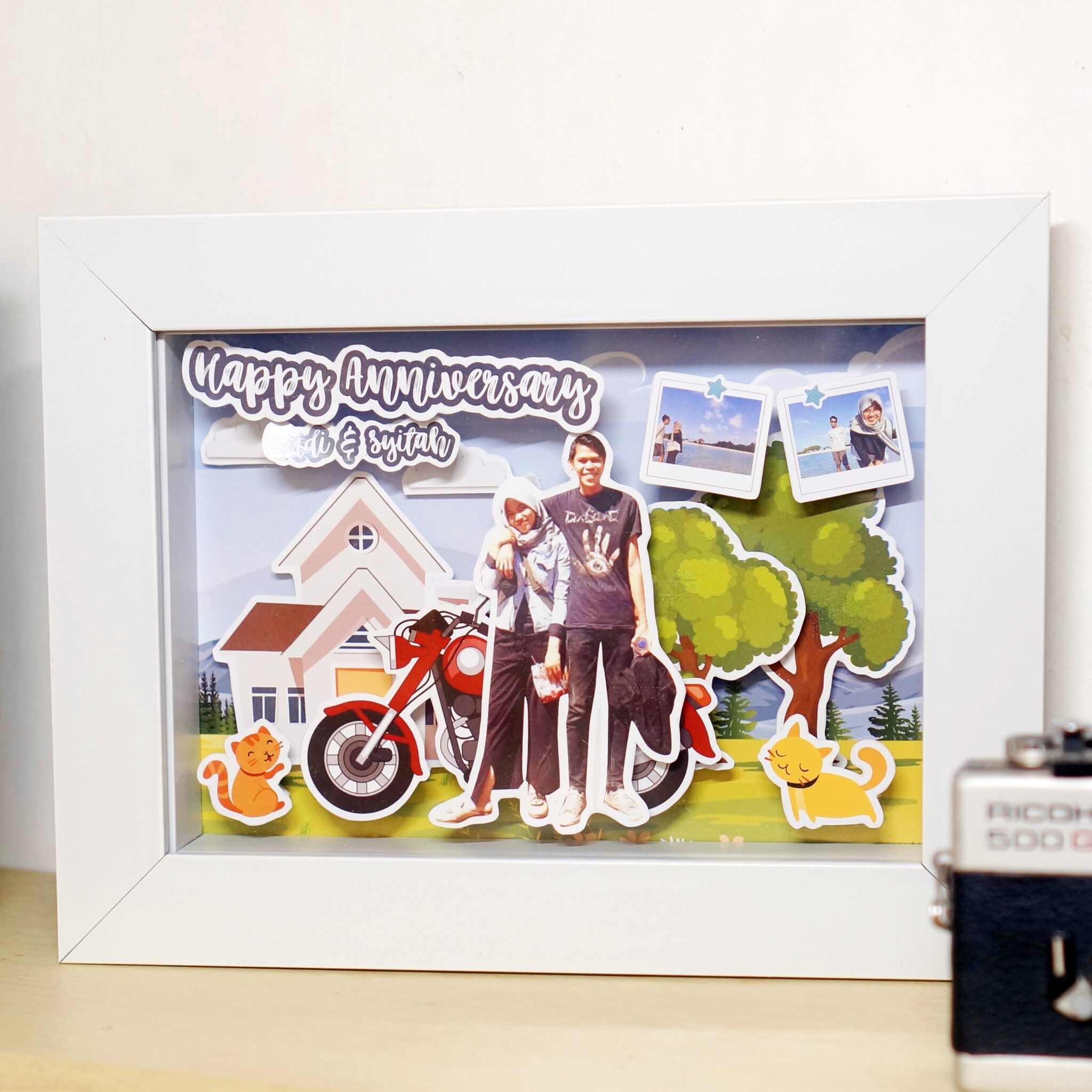 3D Scrapframe Anniversary Custom Kado Untuk Cowok - Kado Wisudaku