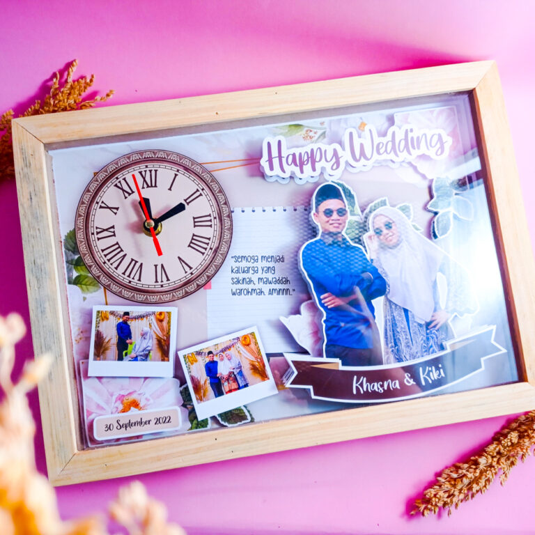 Jam Frame A4 Polaroid Kado Wedding Rustic Vintage