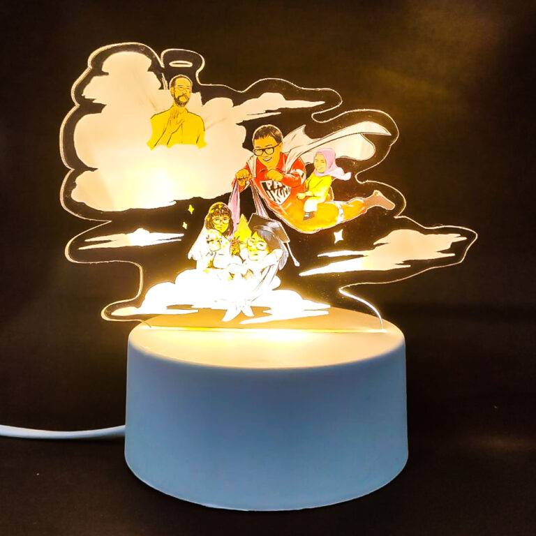 Lampu LED Akrilik Custom Family - Kado Wisudaku