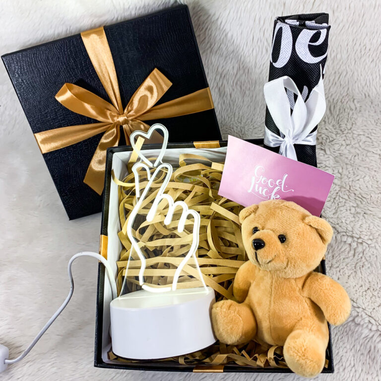 Gift Box Eksklusif Lampu LED Saranghaeyo Mini Teddy