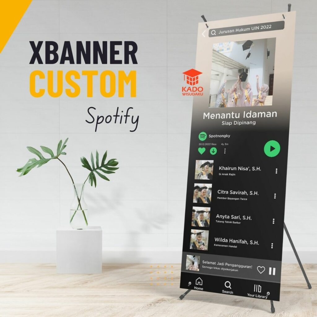 Banner Wisuda Custom Desain Spotify - Kado Wisudaku Banner Wisuda Custom Desain Spotify - Kado Wisudaku